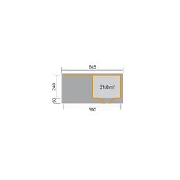 Weka BBH Design Gr. 2 126 anthrazit 300 x 250 cm Anbau 300 cm