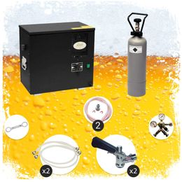 ich-zapfe Komplett Set - Zapfanlage, Bierzapfanlage AS-40, 2-leitig, Durchlaufkühler, Nasskühler - Untertheke, Green Line