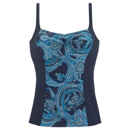 Lascana Tankini Top female size L Blue / Gentian / Orange / White