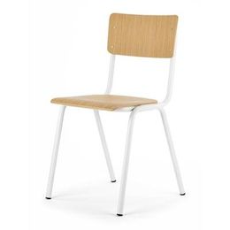 Stuhl Colegio Eiche / Reinweiß RAL 9010