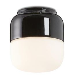 Ifö Electric Wand- und Deckenleuchte OHM 1 Schwarz/Mattglas