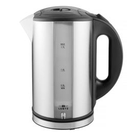 Lentz Wasserkocher Edelstahl mit abnehmbaren Filter 2200W 1,7L mit LED Beleuchtung, 1.7 l