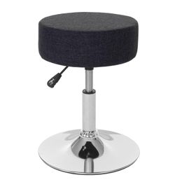 Hocker HWC-C22, Sitzhocker Schminkhocker, höhenverstellbar Ø 35cm ~ Textil, dunkelgrau
