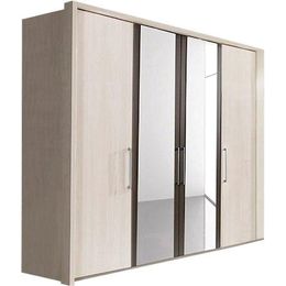 Kleiderschrank Wiemann "Lissabon" Schränke Gr. B/H/T: 200 cm x 216 cm x 58 cm, 4 St., braun (polarlärche) Drehtürenschrank Kleiderschrank Drehtürenschränke Schränke mit Spiegeln