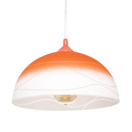 Licht-Erlebnisse Pendelleuchte ADANIA, ohne Leuchtmittel, Hängeleuchte Esstisch Orange Weiß Retro Hängelampe