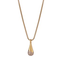 Kingka Kette mit Anhänger Glamour Stardust Anhänger mit Venezia Kette "KOURI", mit mineralisierter Oberfläche, goldfarben