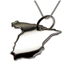 schmuckador Kette mit Anhänger 50cm Halskette + Spanien Anhänger in massiv 925 Silber