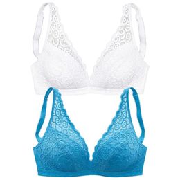 Petite Fleur BH Damen Gr&ouml;&szlig;e 75 blau / wei&szlig;