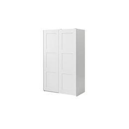 Schwebetürenschrank Verona - weiß - 122 cm - 201 cm - 61 cm - Sconto