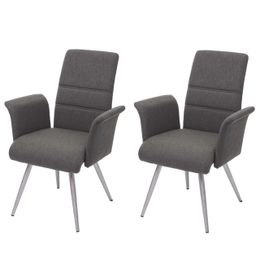 MCW Esszimmerstuhl -G55-S-2 (Set, 2 St), 2er-Set, inkl. Fußbodenschoner, Belastbarkeit 120kg, braun|grau