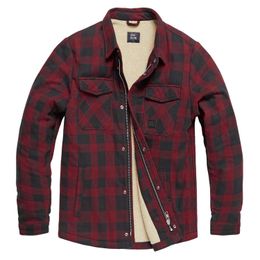 Vintage Industries Craft Heavyweight Sherpa Jacke red check, Gr&ouml;&szlig;e XL