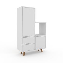 MYCS Sideboard Weiß - Sideboard: Schubladen in Weiß & Türen in Weiß - Hochwertige Materialien - 79 x 129 x 34 cm, konfigurierbar