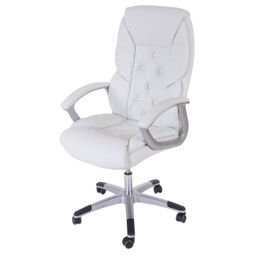 Profi-Bürostuhl L42 XXL, Chefsessel Drehstuhl, 150kg belastbar Kunstleder ~ weiß