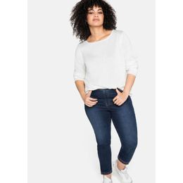 sheego Große Größen: Jeggings mit Gummibund und Gürtelschlaufen, dark blue Denim, Gr.50