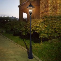 Lutec Solar-Mastleuchte London, schwarz, 3 x E12 LED