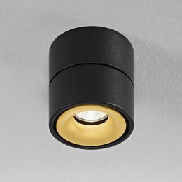 Egger Licht Egger Clippo LED-Deckenspot, schwarz-gold, 3.000K