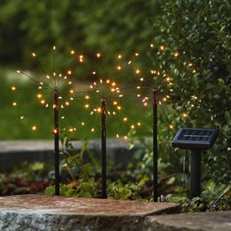 STAR TRADING LED-Solarleuchte Firework im Set mit Erdspießen