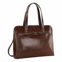 Leonhard Heyden Cambridge Schultertasche Leder 41 cm Laptopfach rotbraun