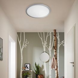 Wofi Linox RGBW LED Deckenleuchte mit Dimmer &Oslash; 40 H: 5 cm, silber/wei&szlig; 9457.01.70.9401
