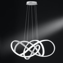 Wofi Art LED Pendelleuchte B: 90 H: 150 cm, aluminium geb&uuml;rtstet/wei&szlig; 7097.01.63.7000