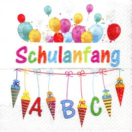 buttinette Papierservietten "Schulanfang", 33 x 33 cm, 20 Stück