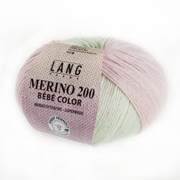 Merino 200 B&eacute;b&eacute; Color von Lang Yarns, Bunt Gr&uuml;n/Lachs/Lila, aus Schurwolle