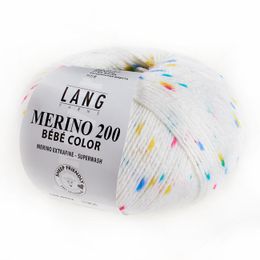 Merino 200 B&eacute;b&eacute; Color von Lang Yarns, Wei&szlig; bedruckt, aus Schurwolle