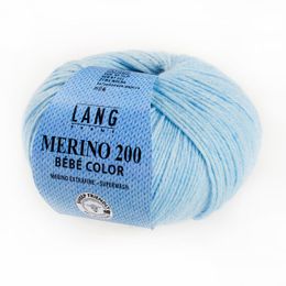 Merino 200 B&eacute;b&eacute; Color von Lang Yarns, Azur, aus Schurwolle