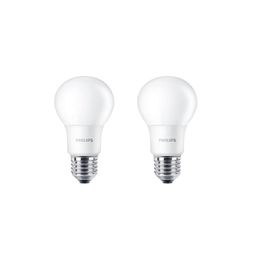 Philips LED-Lampe Standard 8W/827 (60W) Frosted 2-pack E27