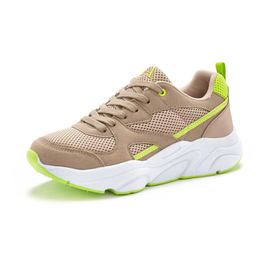 Lascana Sneaker Damen Gr&ouml;&szlig;e 40 beige / neongr&uuml;n