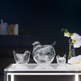 Glasf&auml;den-V&ouml;gel, 3er-Set, 14 x 18 x 14 cm, 8 x 10 x 9 cm und 6 x 6 x 6 cm (B x L x H)