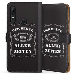 DeinDesign Handyhülle Bester Opa, Huawei P Smart Z Hülle Handy Flip Case Wallet Cover Handytasche Leder, schwarz