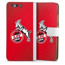 DeinDesign Handyhülle 1. FC Köln Offizielles Lizenzprodukt EffZeh 1. FC Köln rot, Huawei P10 Hülle Handy Flip Case Wallet Cover Handytasche Leder