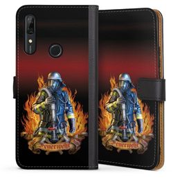 DeinDesign Handyhülle Feuerwehrmann Feuerwehr Beruf Firefighter, Huawei P Smart Z Hülle Handy Flip Case Wallet Cover Handytasche Leder, schwarz