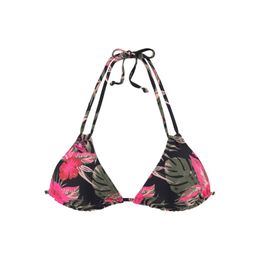 Lascana Bikinitop Damen Gr&ouml;&szlig;e 70 gr&uuml;n / pink / schwarz