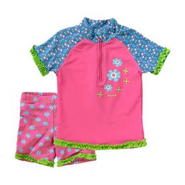 Playshoes Schwimmanzug M&auml;dchen Gr&ouml;&szlig;e 98/104 blau / hellblau / gr&uuml;n / pink