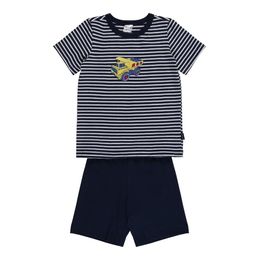 Schiesser Pyjama Jungen Gr&ouml;&szlig;e 98 blau / nachtblau / gelb / wei&szlig;