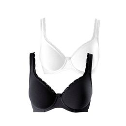 Petite Fleur T-Shirt-BH Damen Gr&ouml;&szlig;e 100 schwarz / wei&szlig;