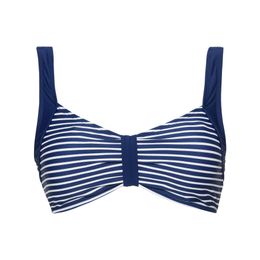 Balconette-Bikini-Top feel good Gr. 50, Cup D, blau (marine, weiß) Damen Bikini-Oberteile Ocean Blue