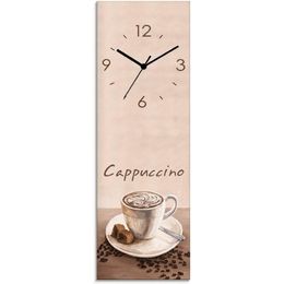 Artland Wanduhr Cappuccino - Kaffee (wahlweise mit Quarz- oder Funkuhrwerk, lautlos ohne Tickgeräusche), beige