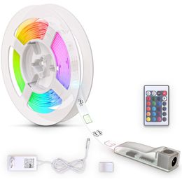 B.K.LICHT LED Stripe, LED Band 3m, RGB, Fernbedienung, selbstklebend, Farbwechsel, kürzbar, weiß