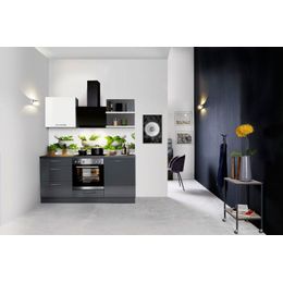 Express Küchen Express Küchen Küchenzeile Jena, vormontiert, mit Soft-Close-Funktion, Stellbreite 180 cm, grau|weiß