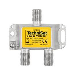 Technisat 2-Wege Verteiler silber Art: Verteiler Ein- und Ausgänge: 1x F-Stecker Eingang, 2x F-Stecker Ausgang Frequenzbereich: 5 - 2400 MHz