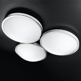 Fabas Luce Plaza Deckenleuchte &Oslash; 30 H: 9 cm, chrom/wei&szlig; 2866-61-138