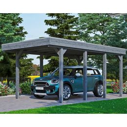 Skan Holz Einzelcarport SKANHOLZ "Friesland" Carports Gr. H: 221 cm, grau (dunkelgrau) Carports