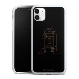 DeinDesign Handyhülle Star Wars R2D2 Fanartikel R2D2 Line Art, Apple iPhone 11 Silikon Hülle Bumper Case Handy Schutzhülle, weiß