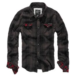 Brandit Duncan Check Shirt Langarm Hemd braun/schwarz, Gr&ouml;&szlig;e S