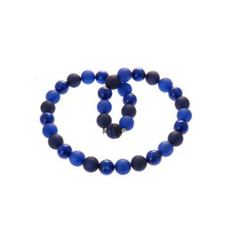 Bella Carina Perlenkette Polaris Perlen Kette mit Glitzer Effekt 14 mm blau