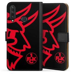 DeinDesign Handyhülle Offizielles Lizenzprodukt 1.FCK Dauerkarte, Huawei Y6p Hülle Handy Flip Case Wallet Cover Handytasche Leder, schwarz