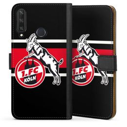 DeinDesign Handyhülle 1. FC Köln Offizielles Lizenzprodukt Colour Stripes 1.FC, Huawei Y6p Hülle Handy Flip Case Wallet Cover Handytasche Leder
